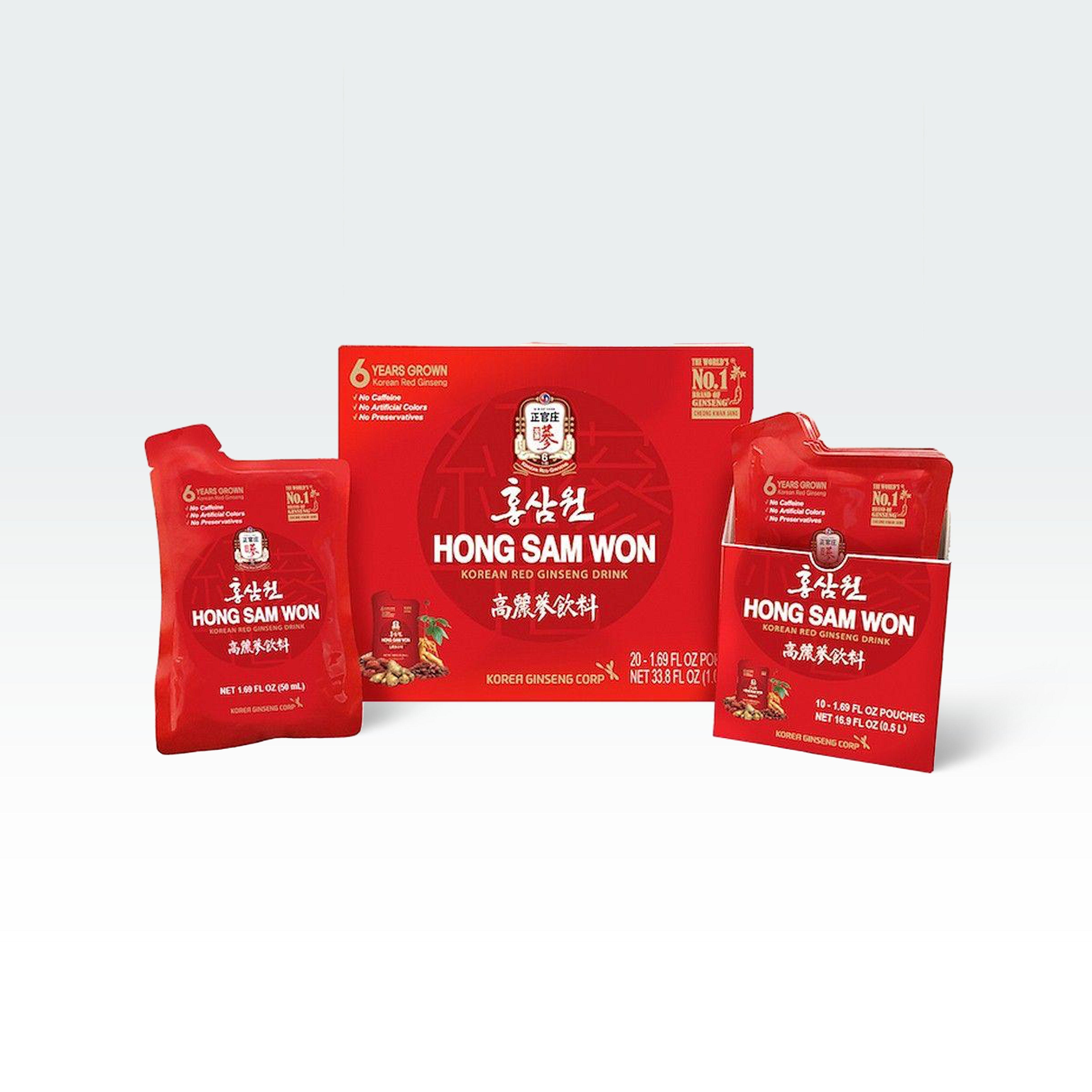 KGC Hong Sam Won Korean Red Ginseng Drink 1.69oz(50ml) 20 Pouches – Anytime Basket